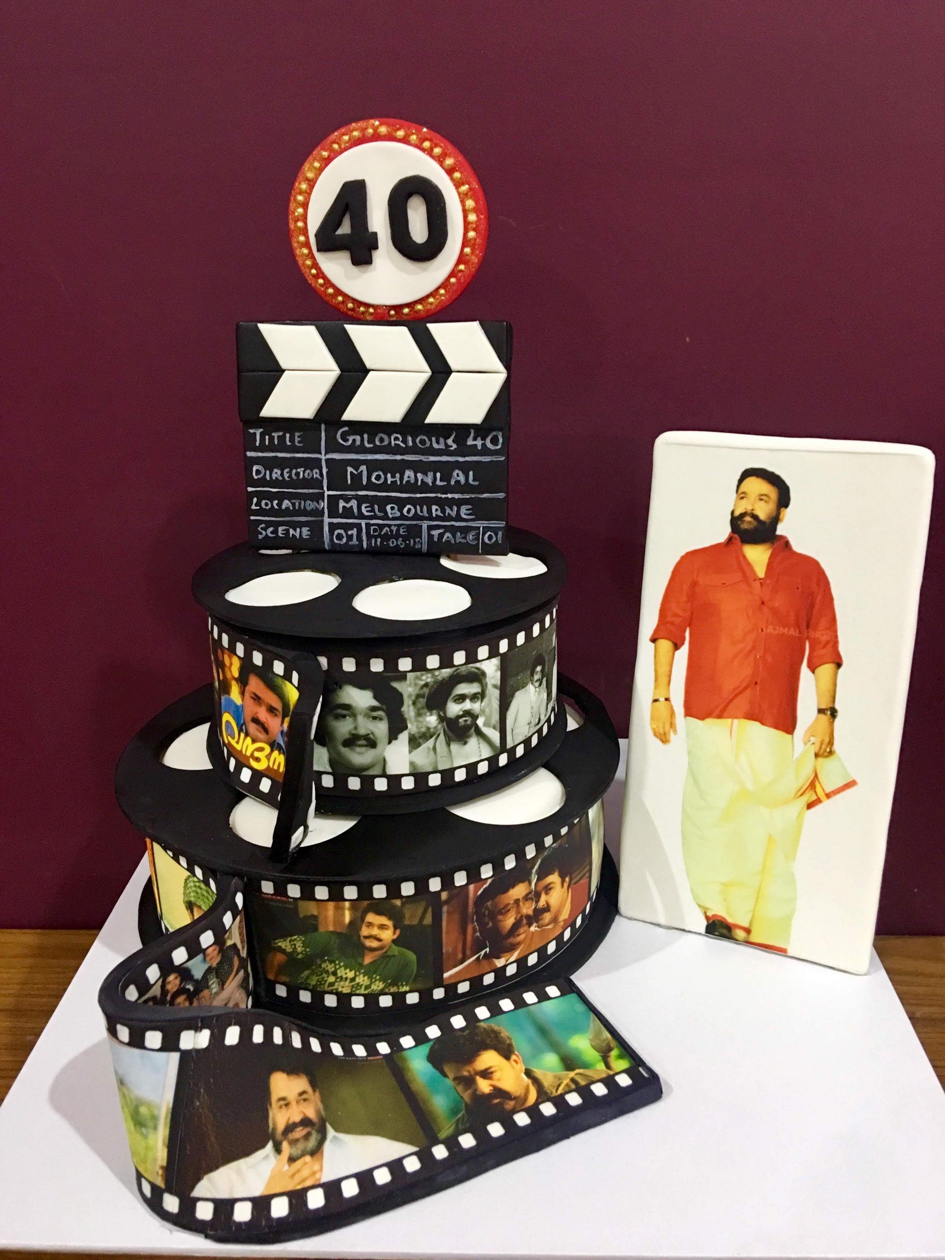 Mohanlal 40th Film Anniversary Cake – Amys Bake House